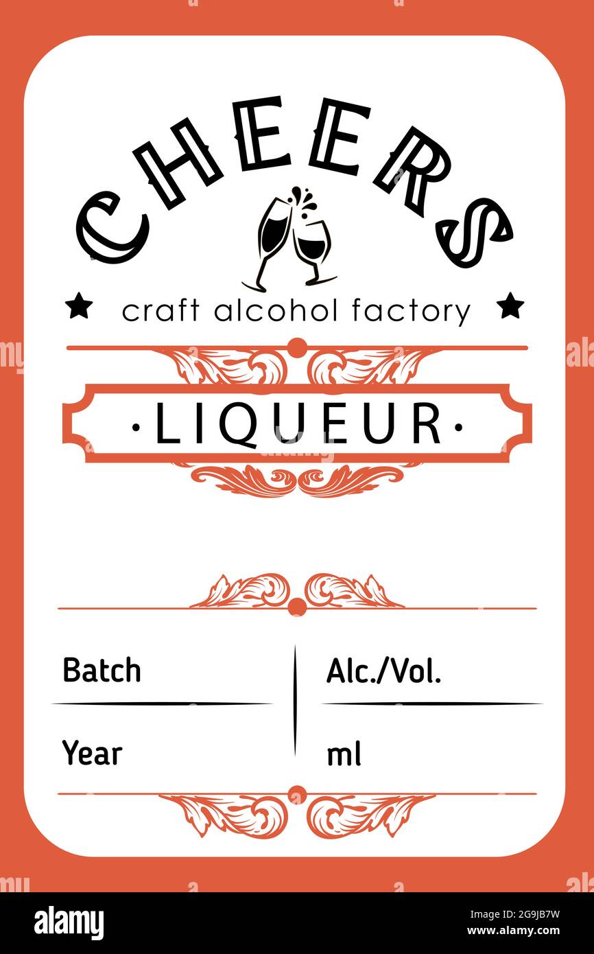 liquor label logo design templates in trendy linear minimalist style ...