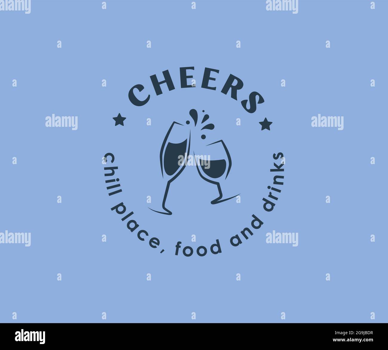 Vector design linear template for logo or emblem - Cheers with ...