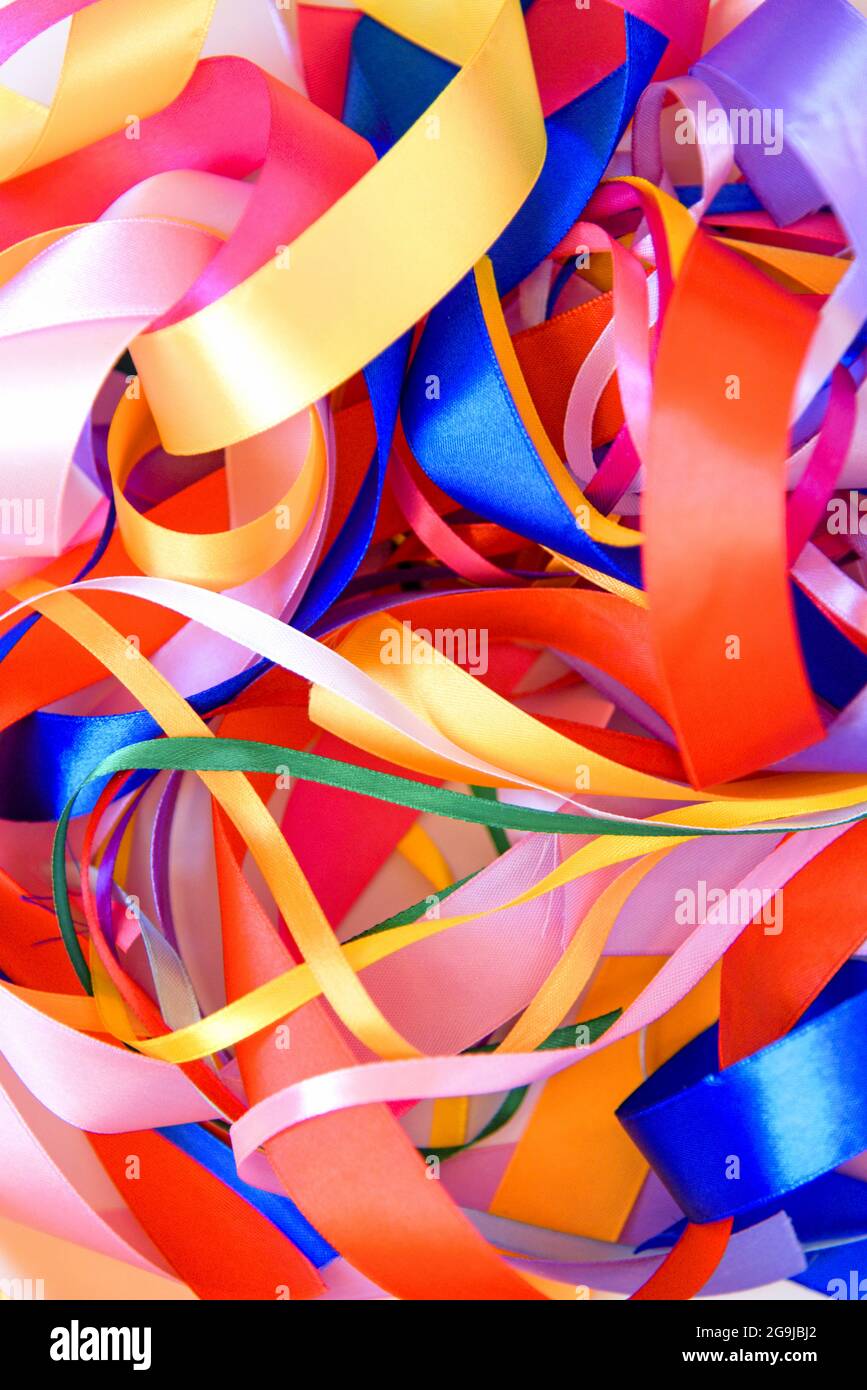 The mixed colored satin ribbons. background from colorful ribbon Stock ...