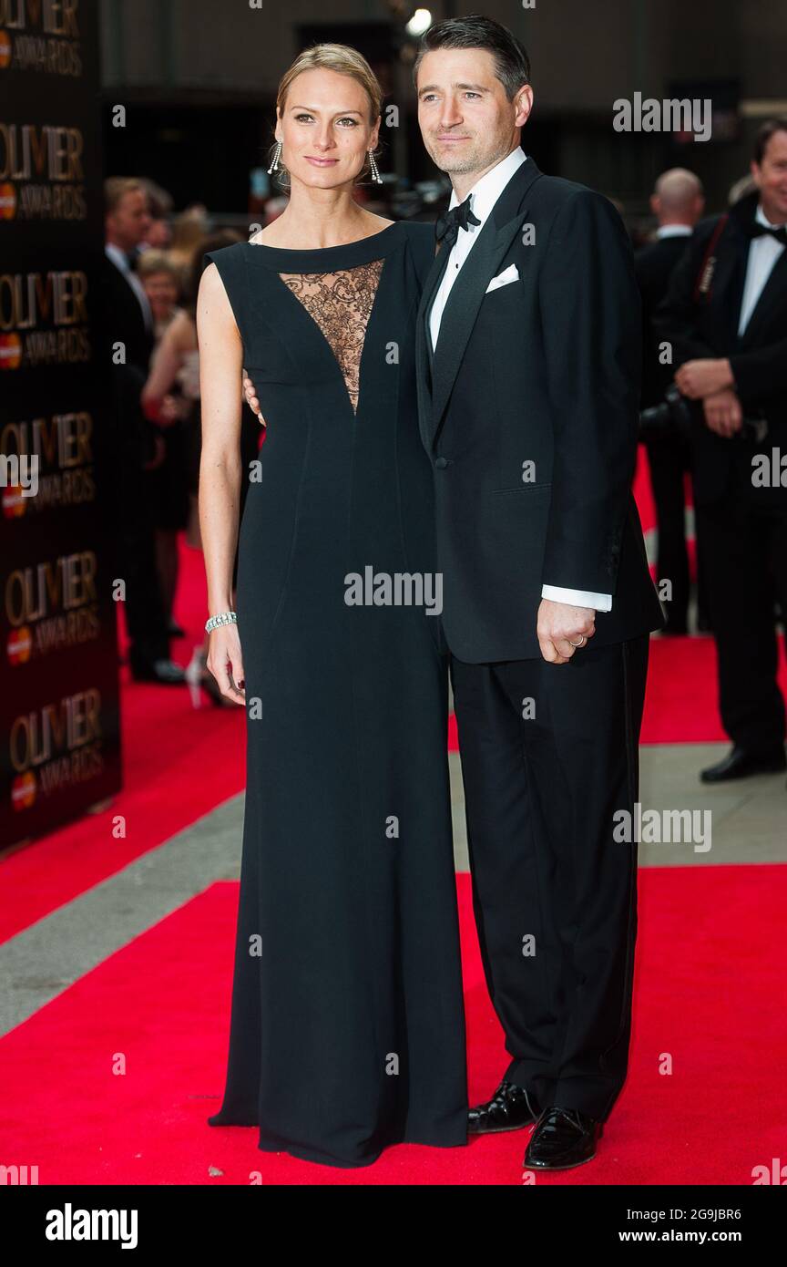 London, UK. Clare Harding and Tom Chambers at the Olivier Awards at The ...
