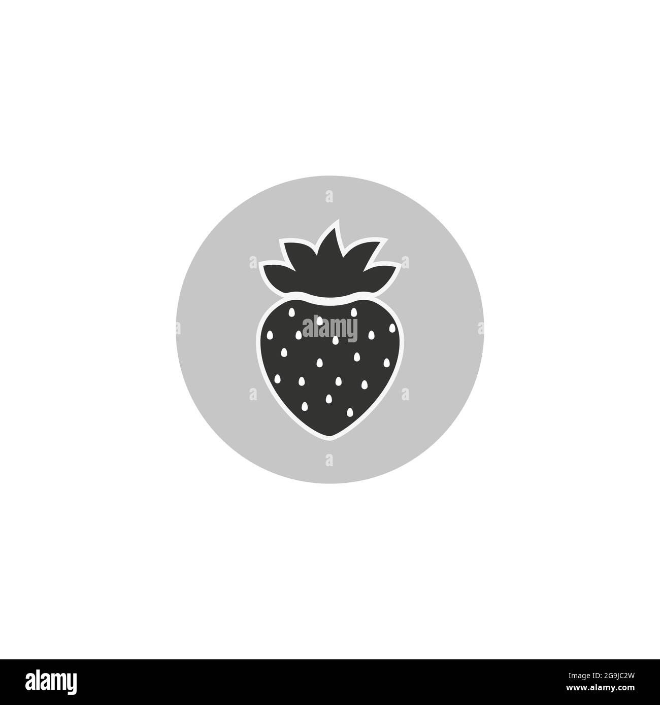 black strawberry icon isolated on white background. vector illustration ...