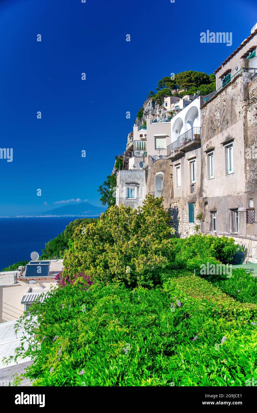 Beautiful architecture and home of Capri in summer season, Italy Stock ...