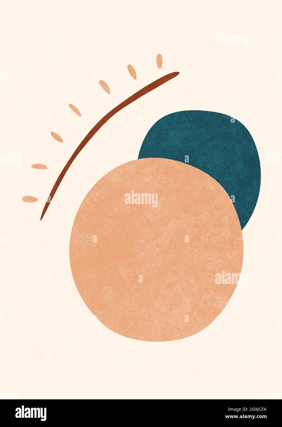 Abstract art with circle shapes and lines. Non figurative and non ...