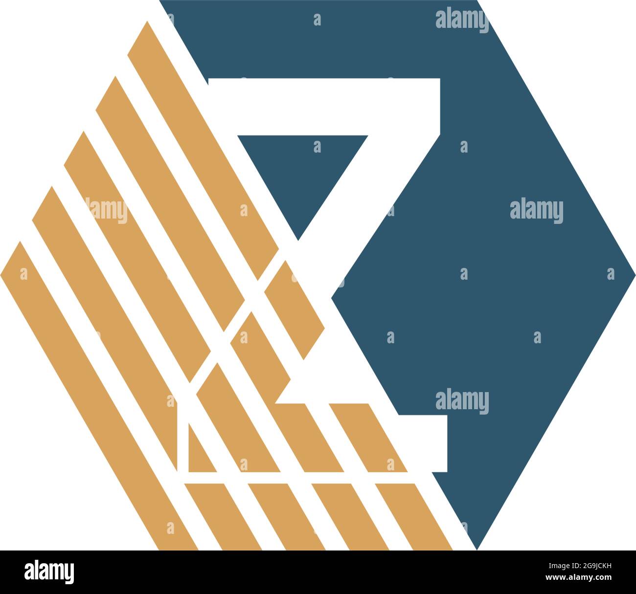 Letter Z behind the hexagon with strip design vector Stock Vector Image ...