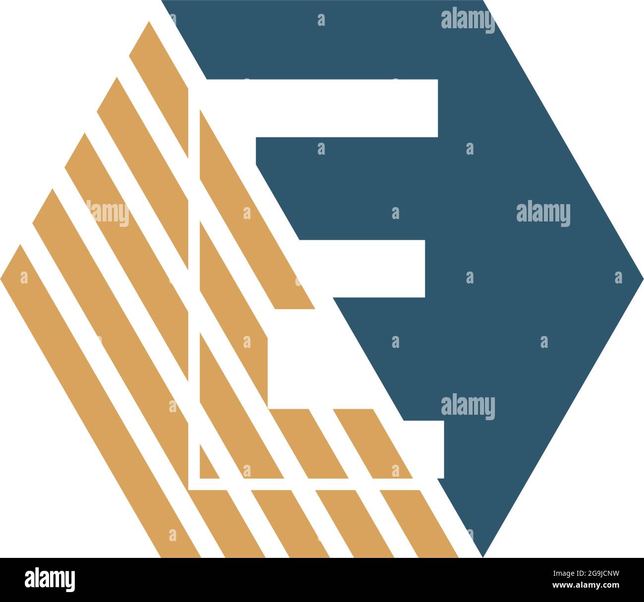 Letter E behind the hexagon with strip design vector Stock Vector Image ...