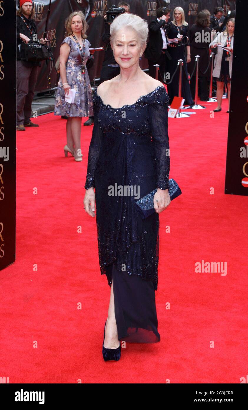 London, UK. Dame Helen Mirren at The Olivier Awards 2013 at the Royal ...