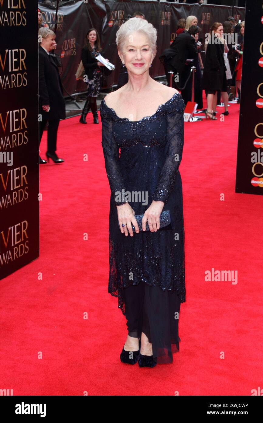 London, UK. Dame Helen Mirren at The Olivier Awards 2013 at the Royal ...