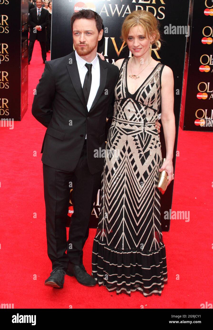 London, UK. James McAvoy and Anne-Marie Duff at The Olivier Awards 2013 ...