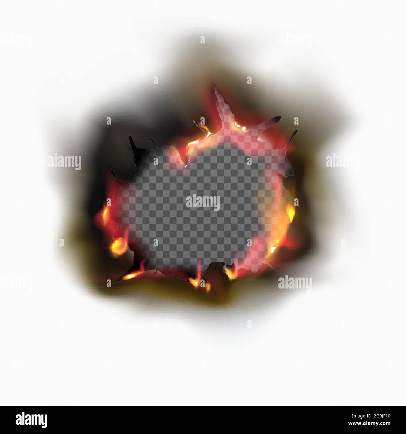 Realistic burnt hole in Stock Vector Images - Alamy