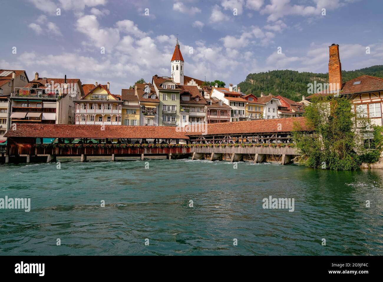 Panorama View - Thun, Switzerland. Cityscape, beautiful Buildings in ...