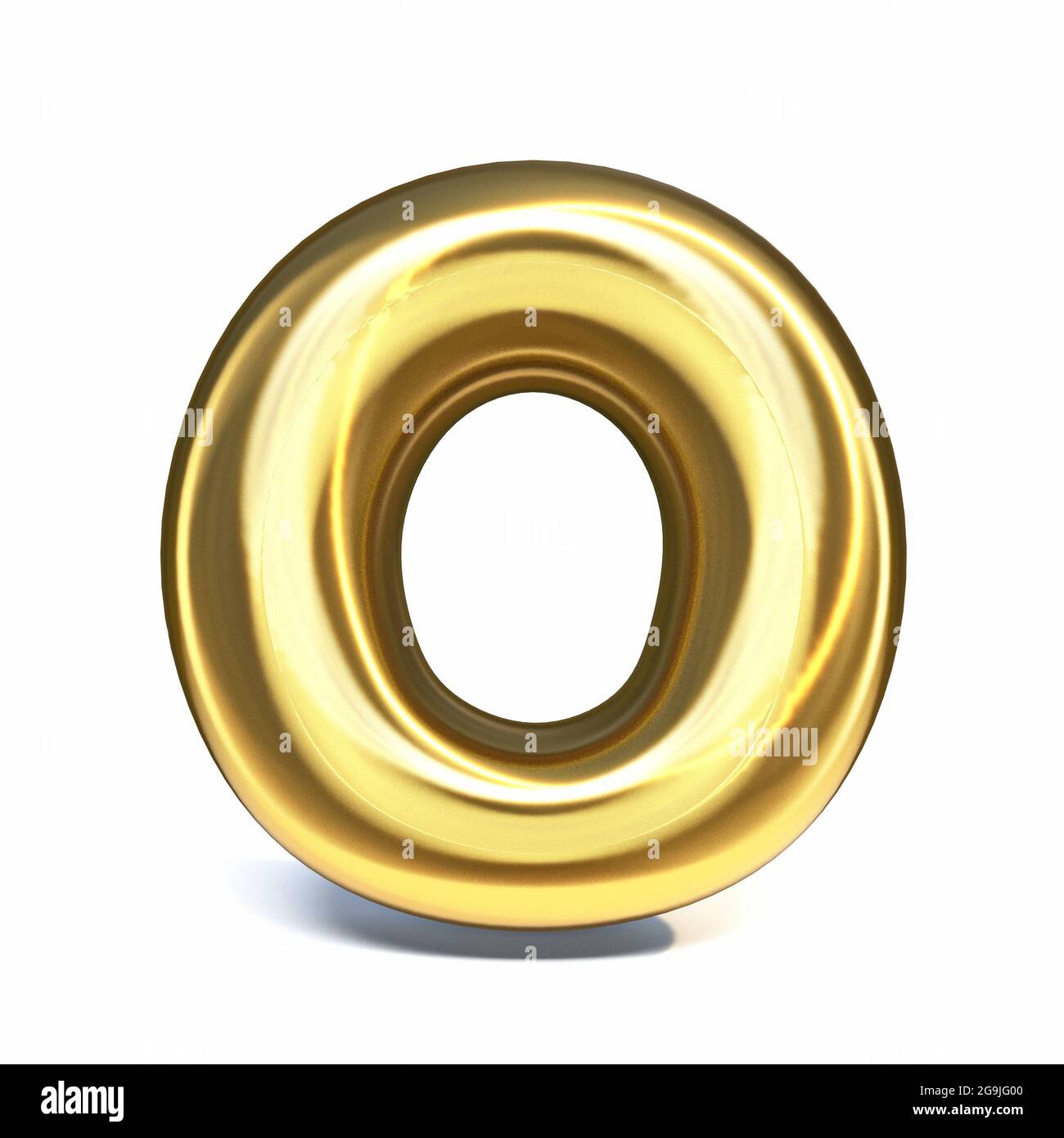 Golden font Letter O 3D rendering illustration isolated on white ...