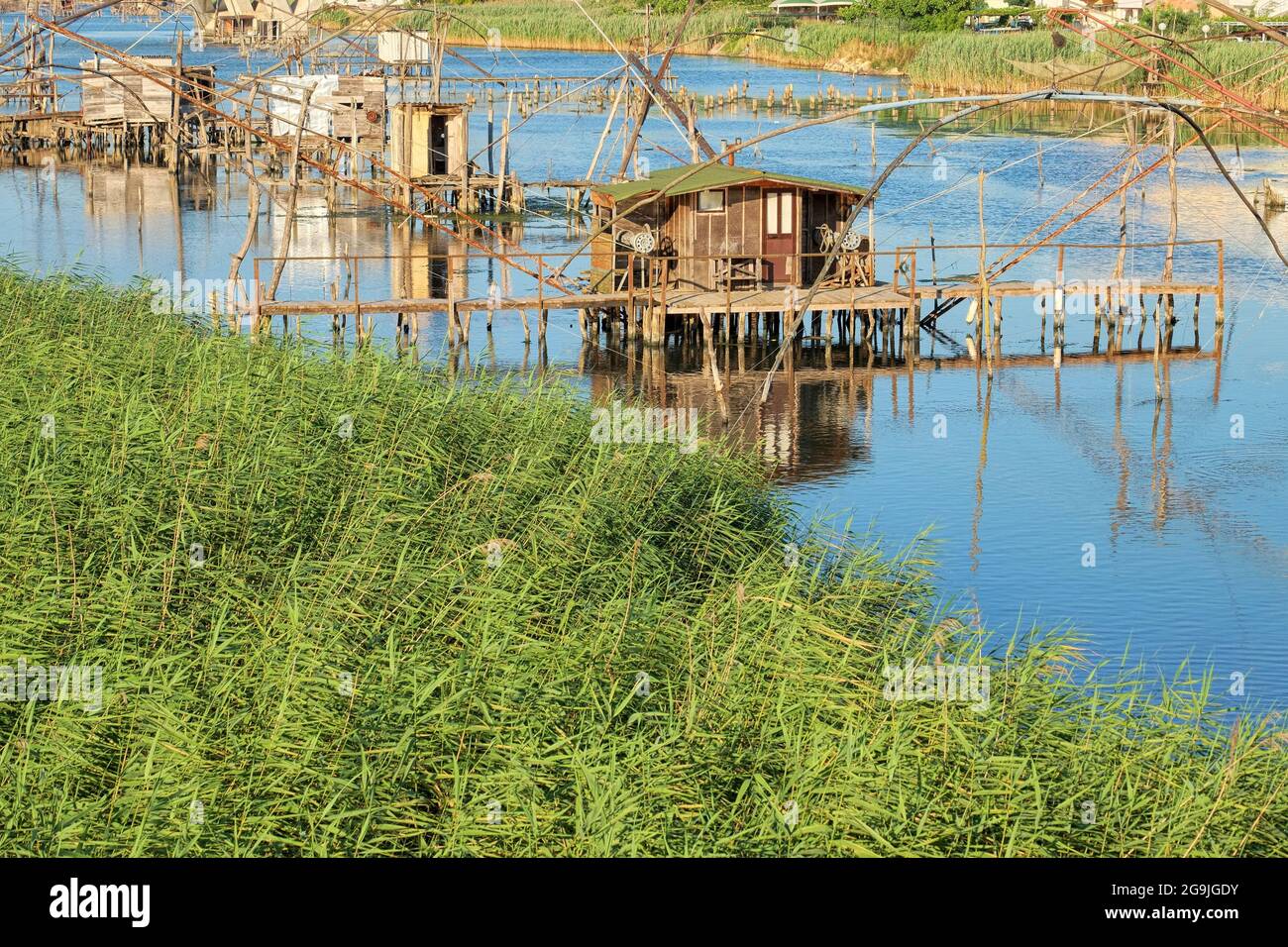 fishing huts on Port Milena near Ulcinj, Montenegro Stock Photo - Alamy