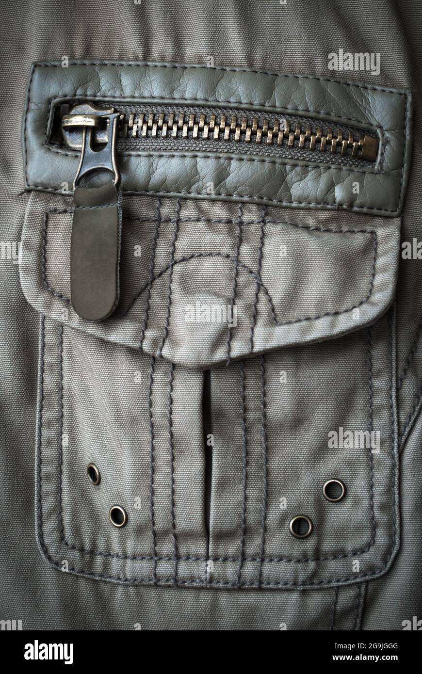 Closed with a zipper pocket on the jacket youth Stock Photo - Alamy