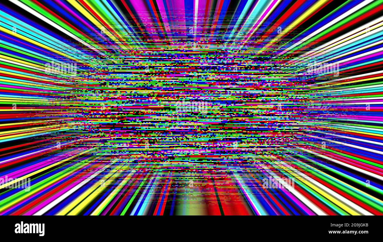 Colorful light rays and pixels Stock Photo - Alamy