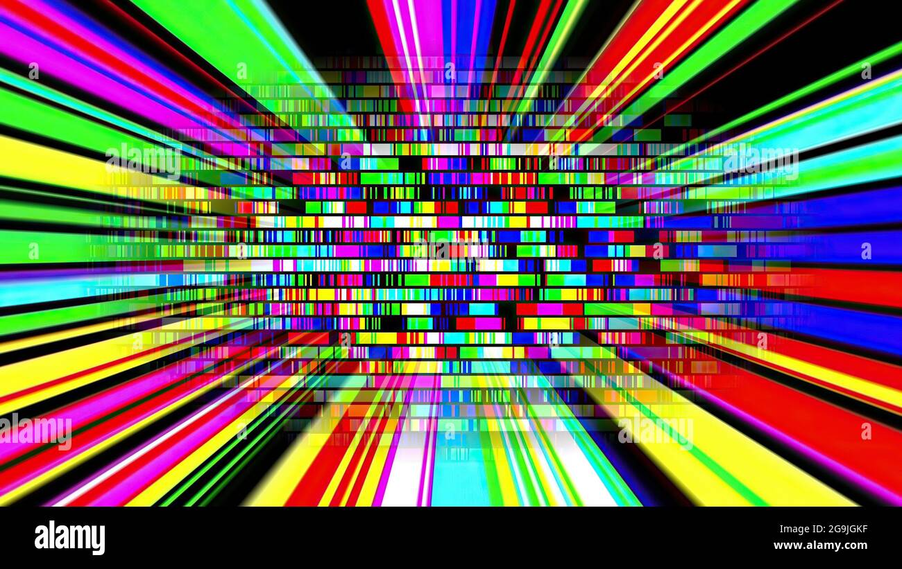 Colorful light rays and pixels Stock Photo - Alamy