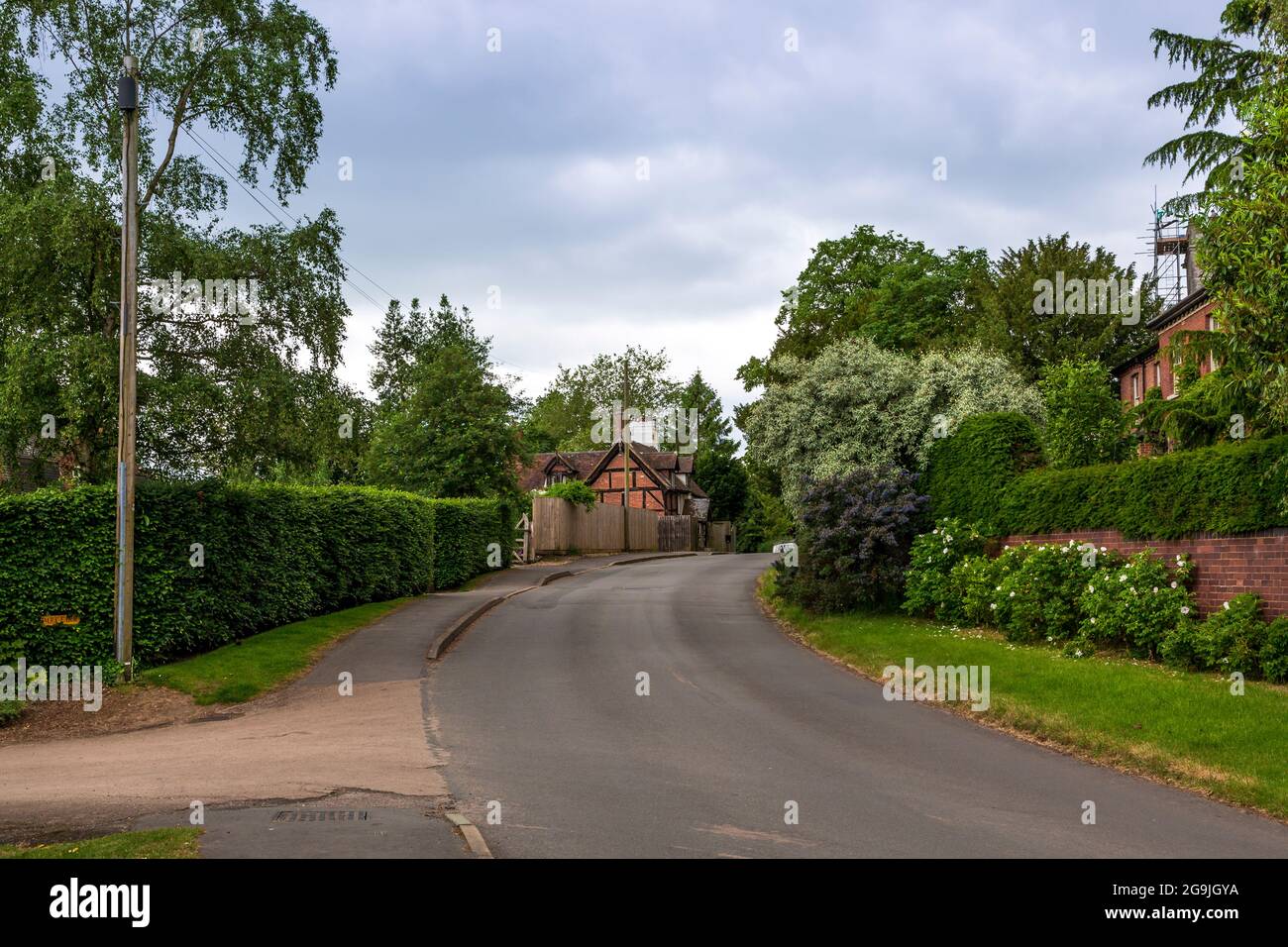 Street view in village of Claverdon, Warwickshire, England Stock Photo ...