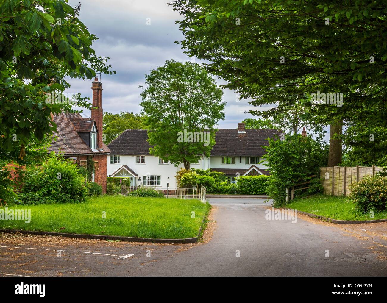 Street view in village of Claverdon, Warwickshire, England Stock Photo ...