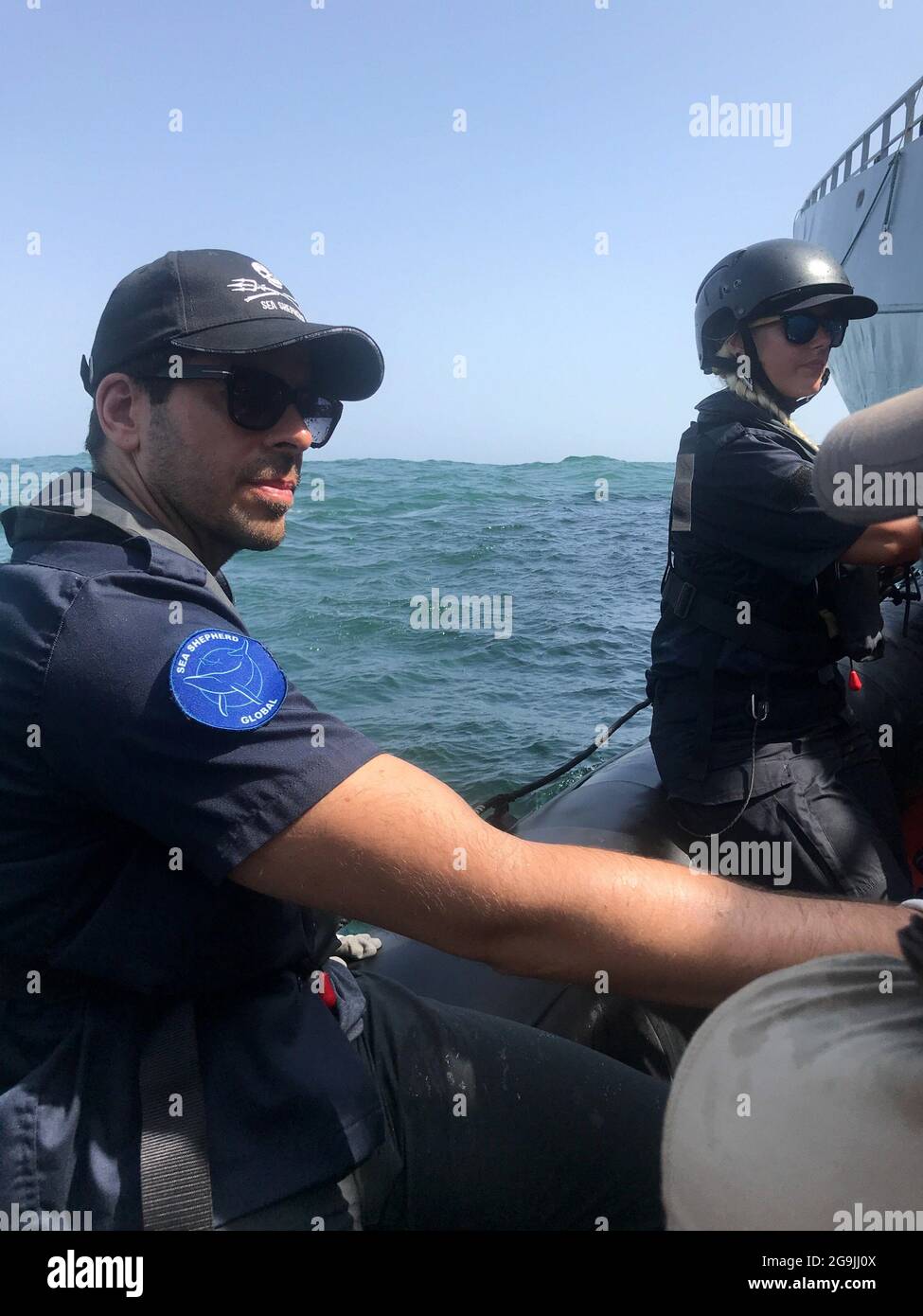 FIN, Eli Roth outfitted in Sea Shepherd gear, ready to board the Labiko ...