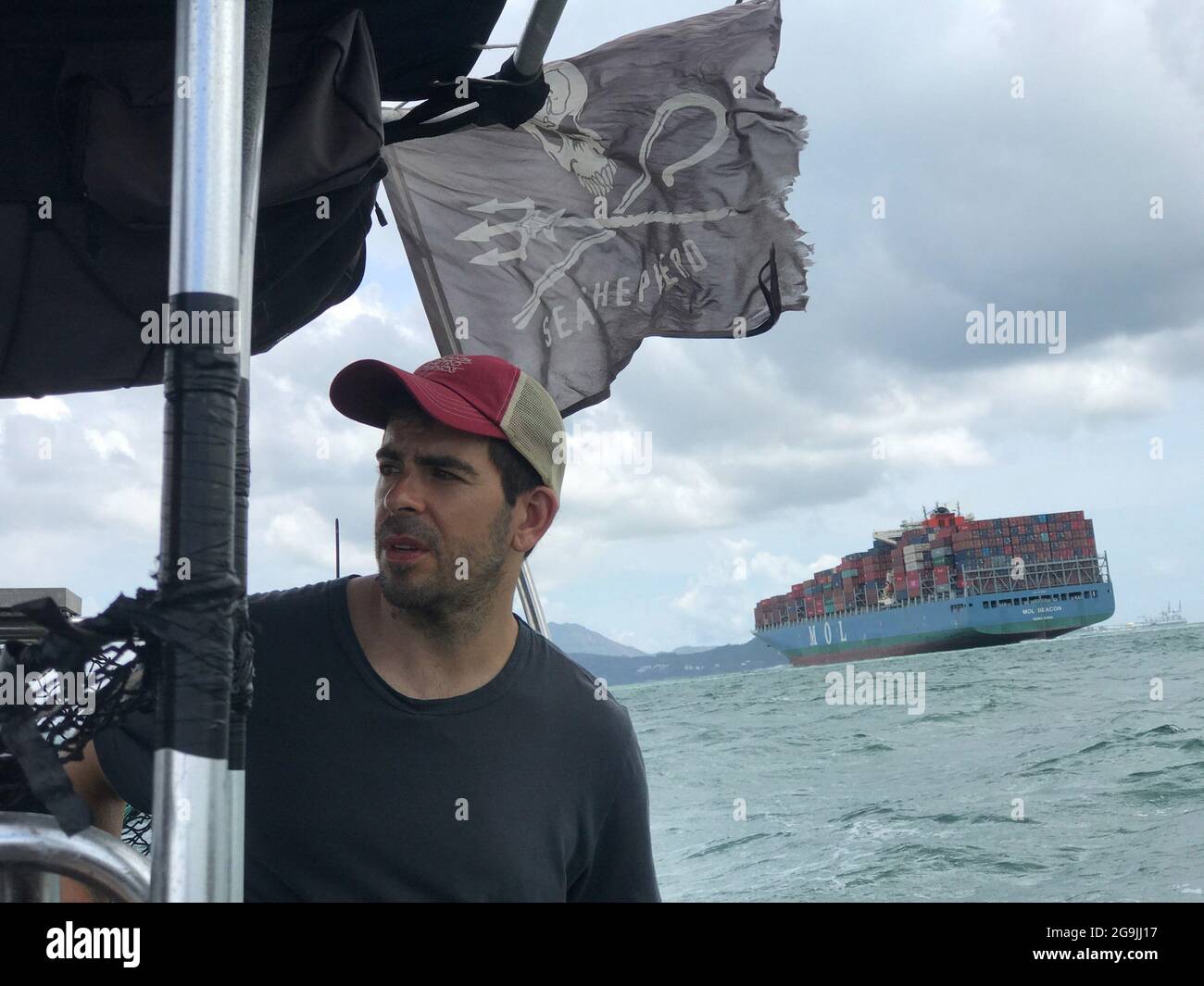 FIN, Eli Roth on board one of the Sea Shepherd boats in Hong Kong, 2021 ...