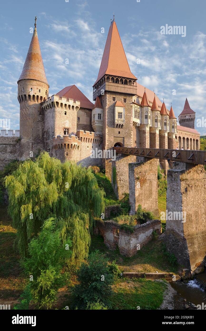 Corvin Castle in Hunedoara is built in Renaissance-Gothic, Romania ...