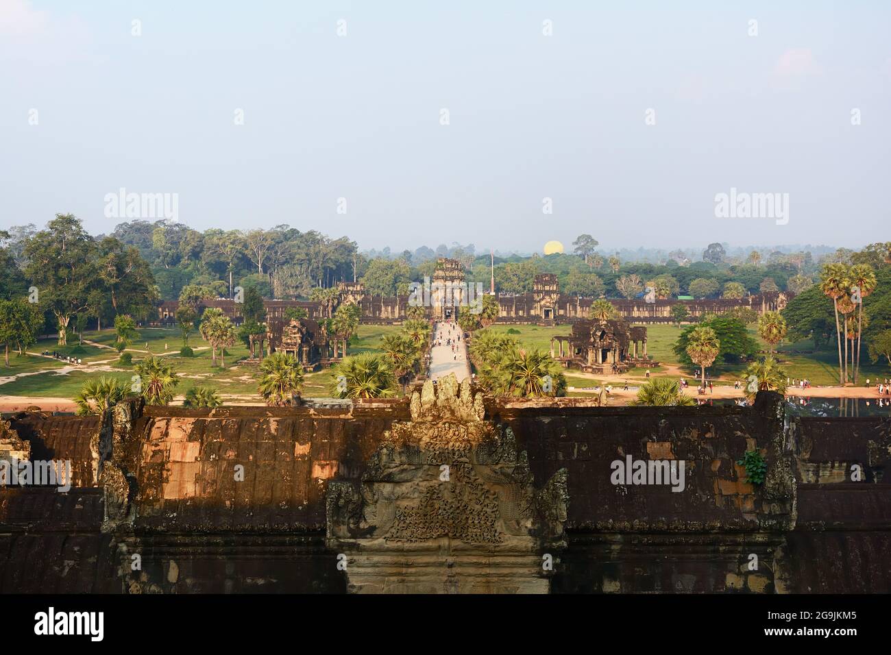 Angkor Wat causeway and northern and southern libraries from the main ...