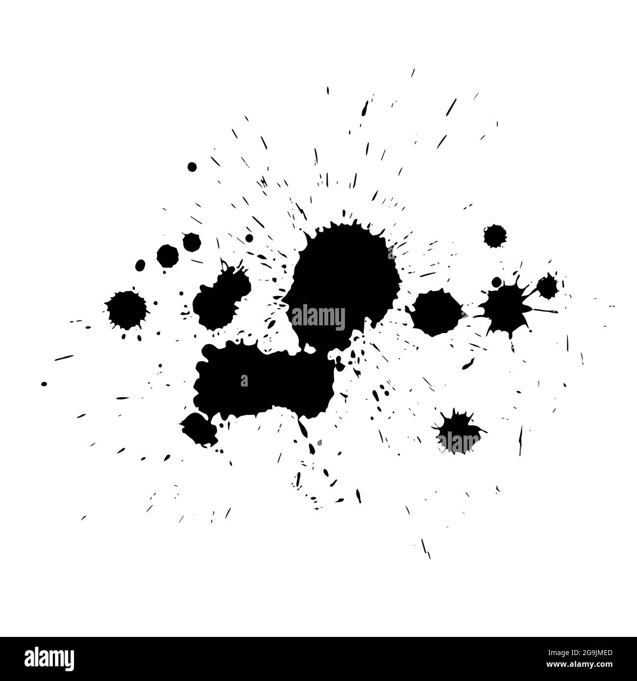 Set of Grunge Design Elements. Black blots. Brush Strokes. Vector ...
