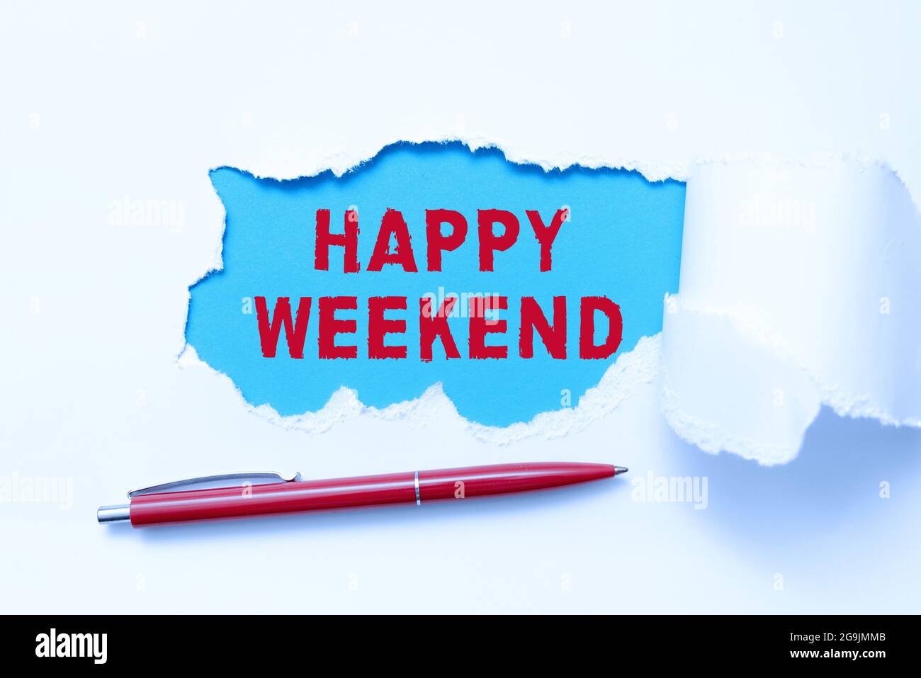 Hand writing sign Happy Weekend. Business idea Cheerful rest day Time ...
