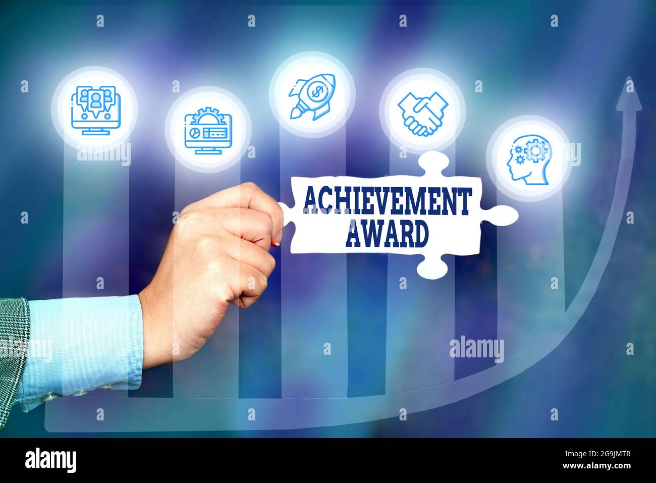 Writing displaying text Achievement Award. Business overview recognizes ...