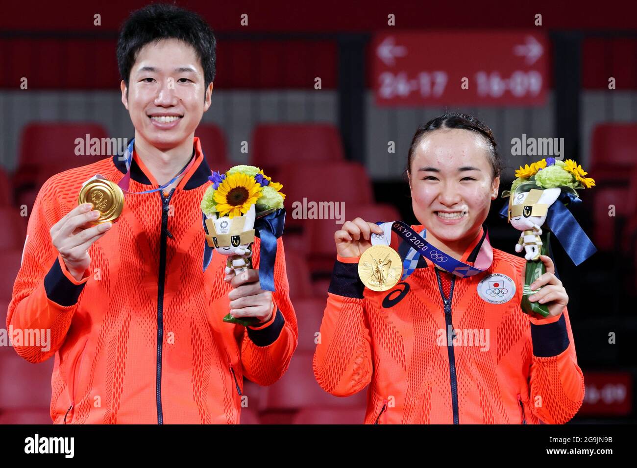 Tokyo, Japan. 26th July, 2021. & Jun Mizutani & Mima Ito (JPN) Table ...