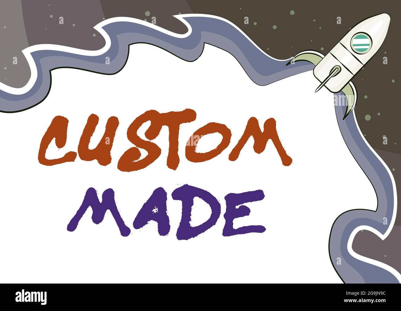 Conceptual caption Custom Made. Word Written on personalized object ...