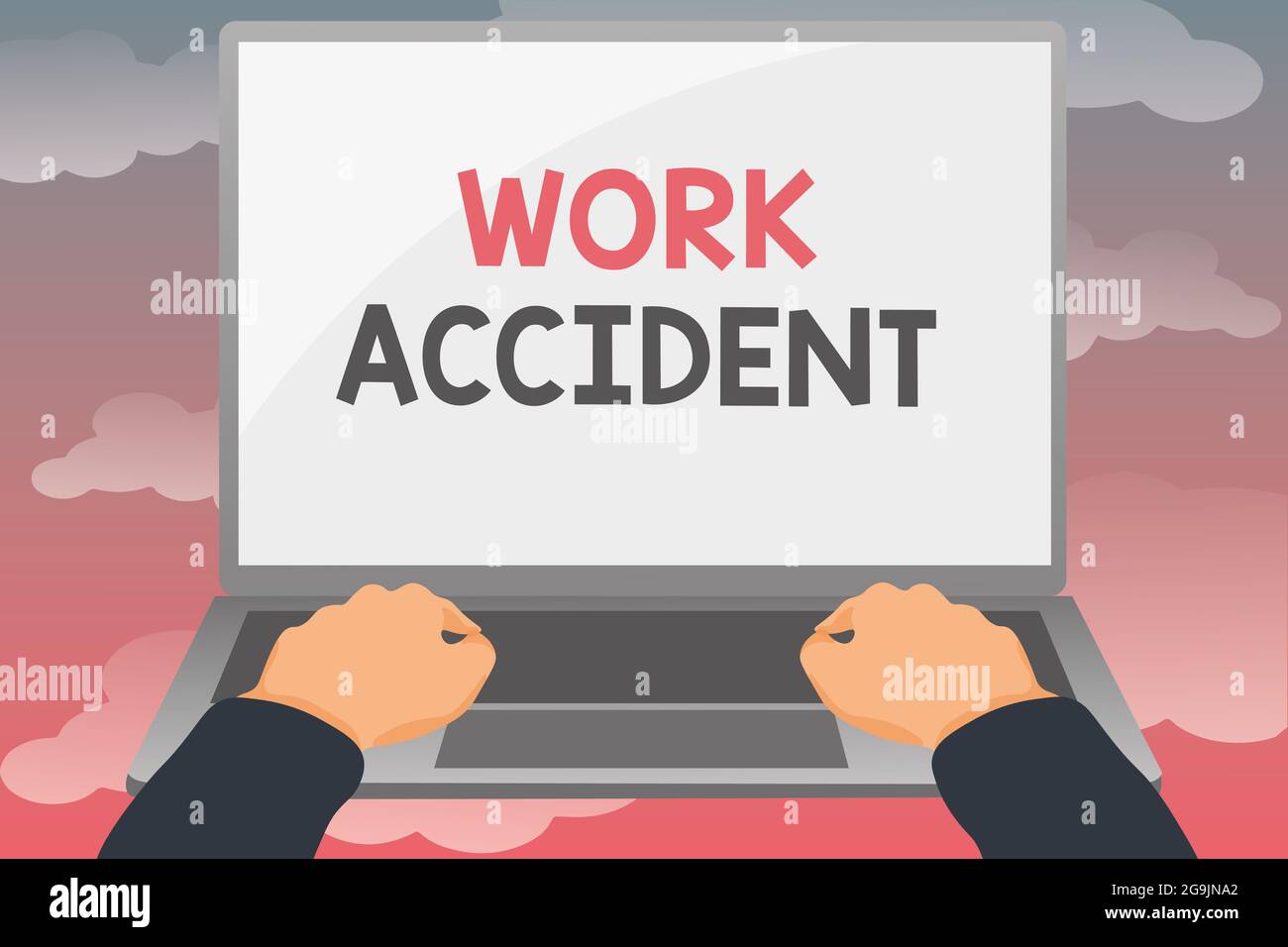 Text caption presenting Work Accident. Word Written on Mistake Injury ...
