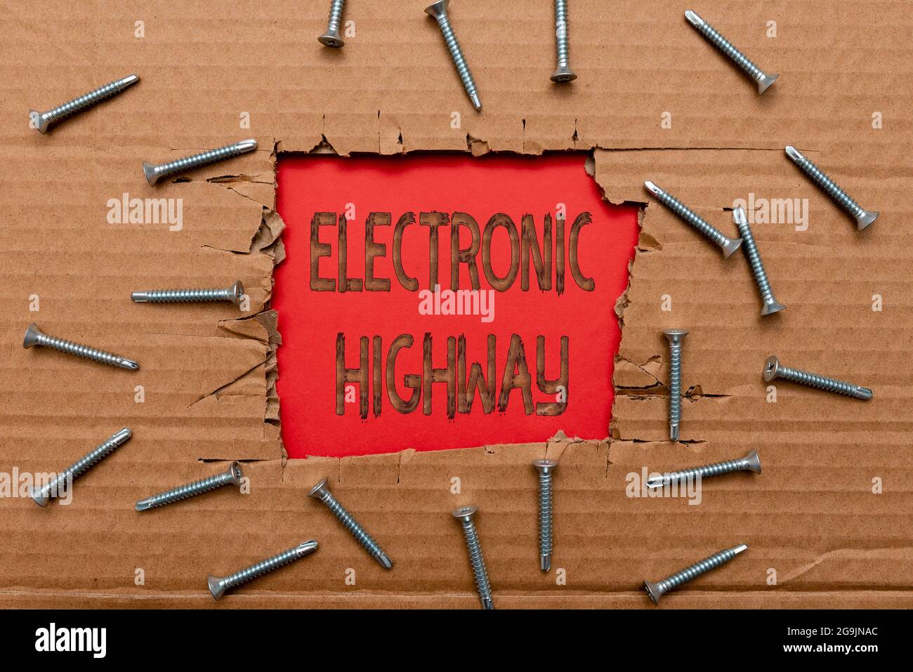 Sign displaying Electronic Highway. Internet Concept Digital ...