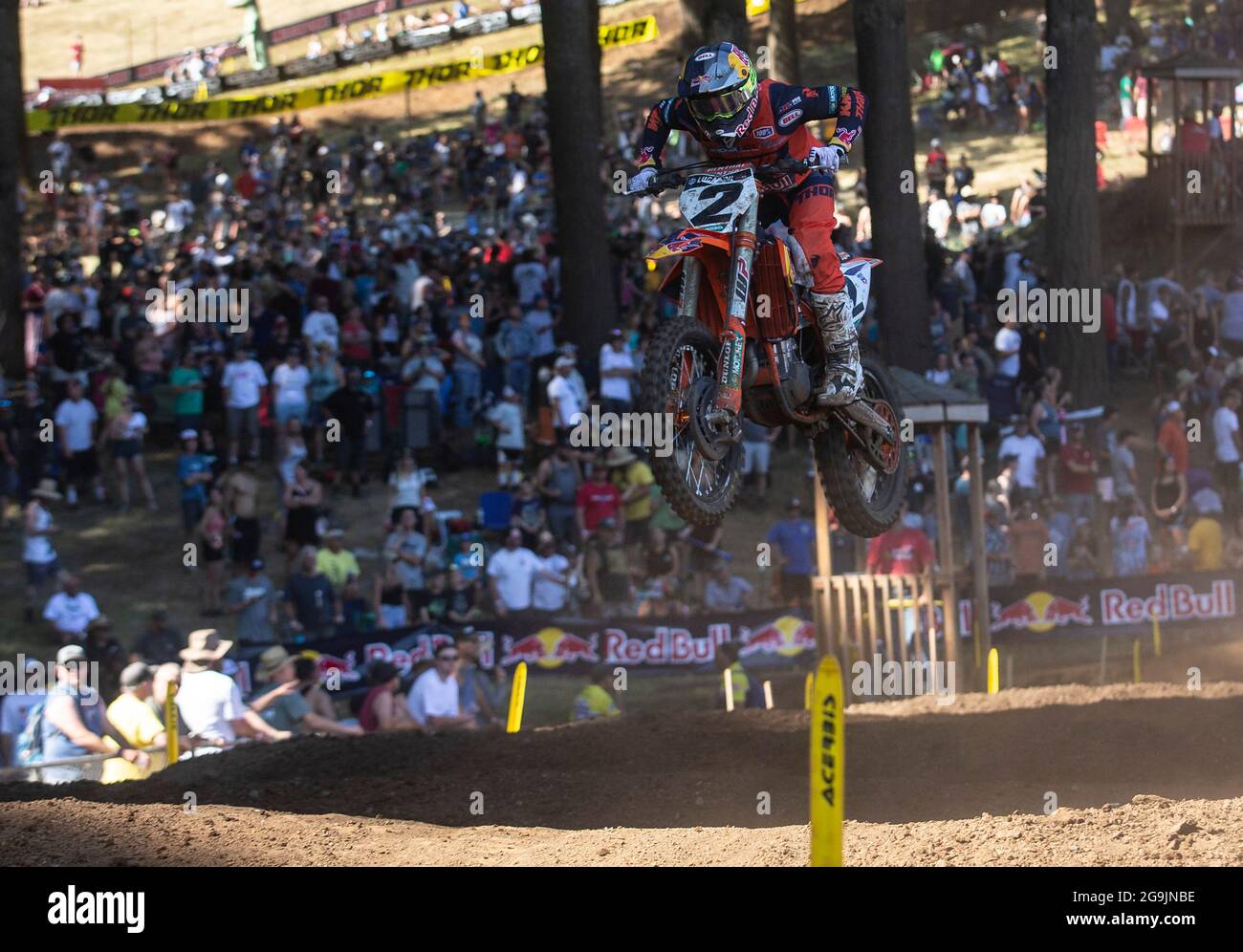JUL 24 2021 Washougal, WA USA Red Bull KTM Cooper Webb(2) gets big air ...