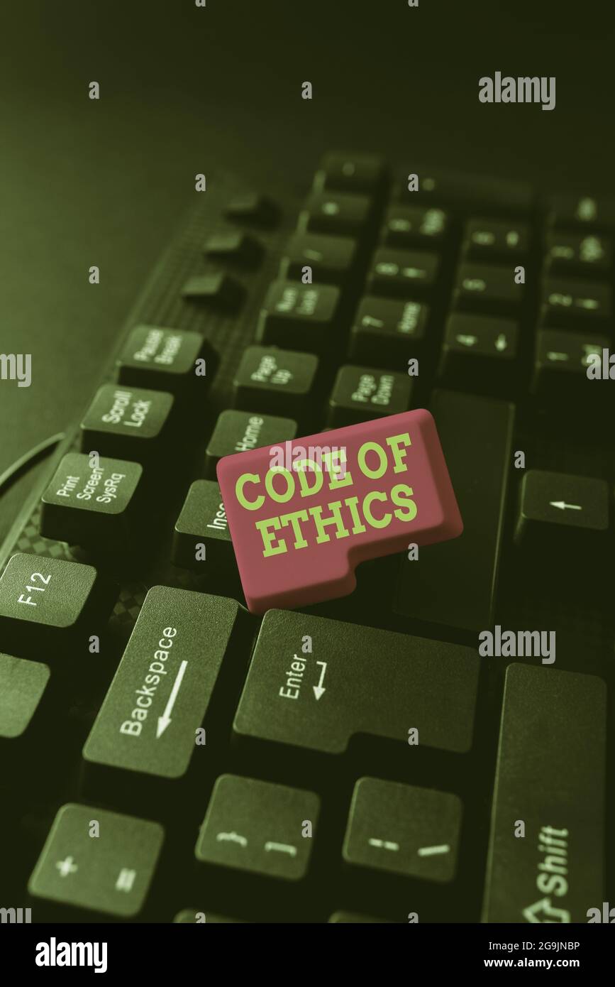 Sign displaying Code Of Ethics. Word for basic guide for professional ...