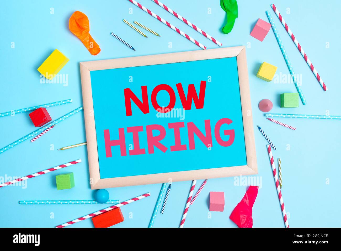 Hand writing sign Now Hiring. Word Written on an act of starting to ...