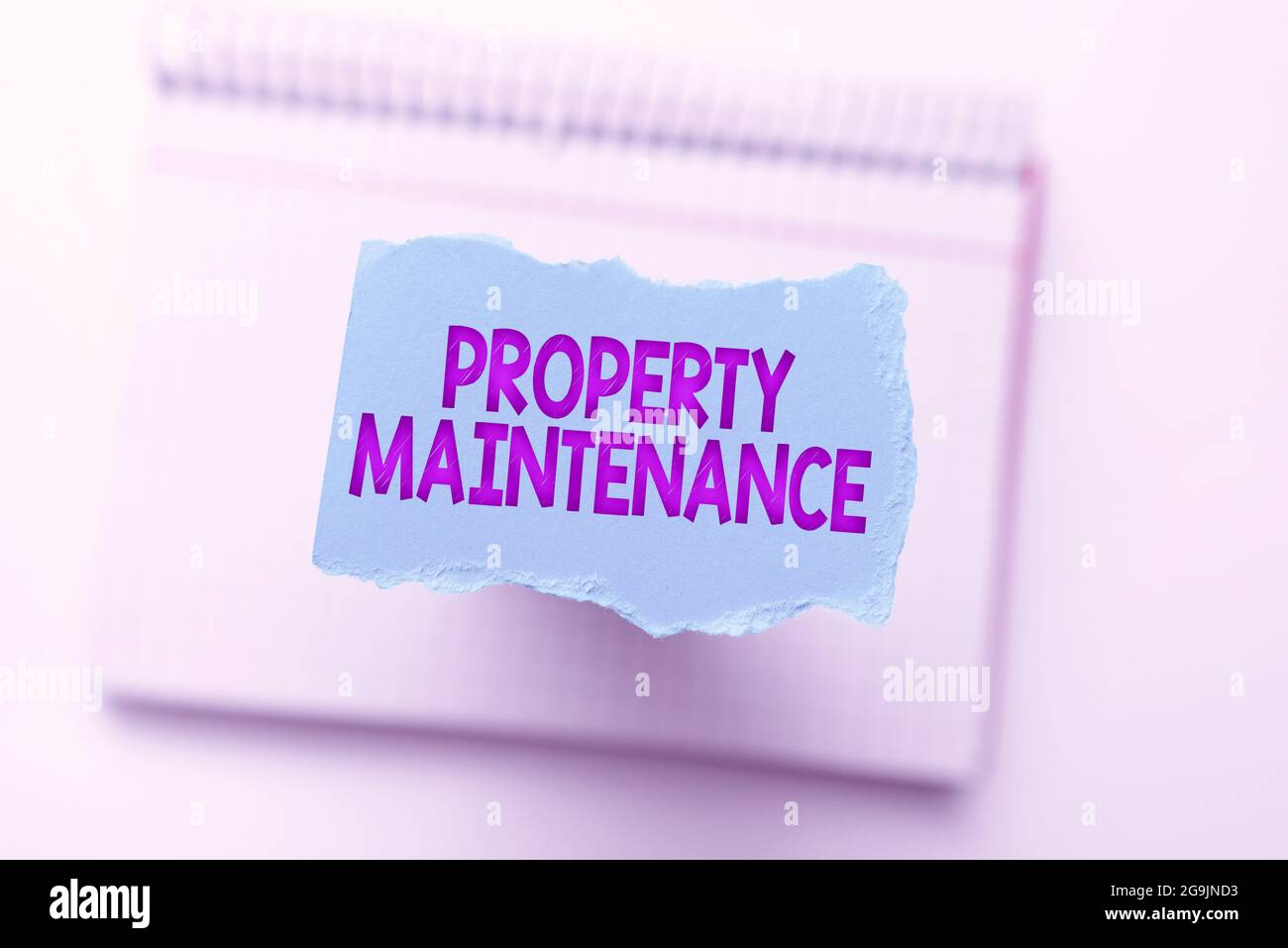 Text caption presenting Property Maintenance. Business approach refers ...