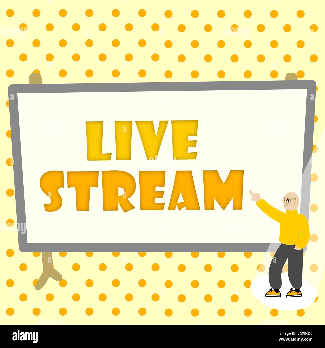 Conceptual display Live Stream. Business overview to broadcast a video ...