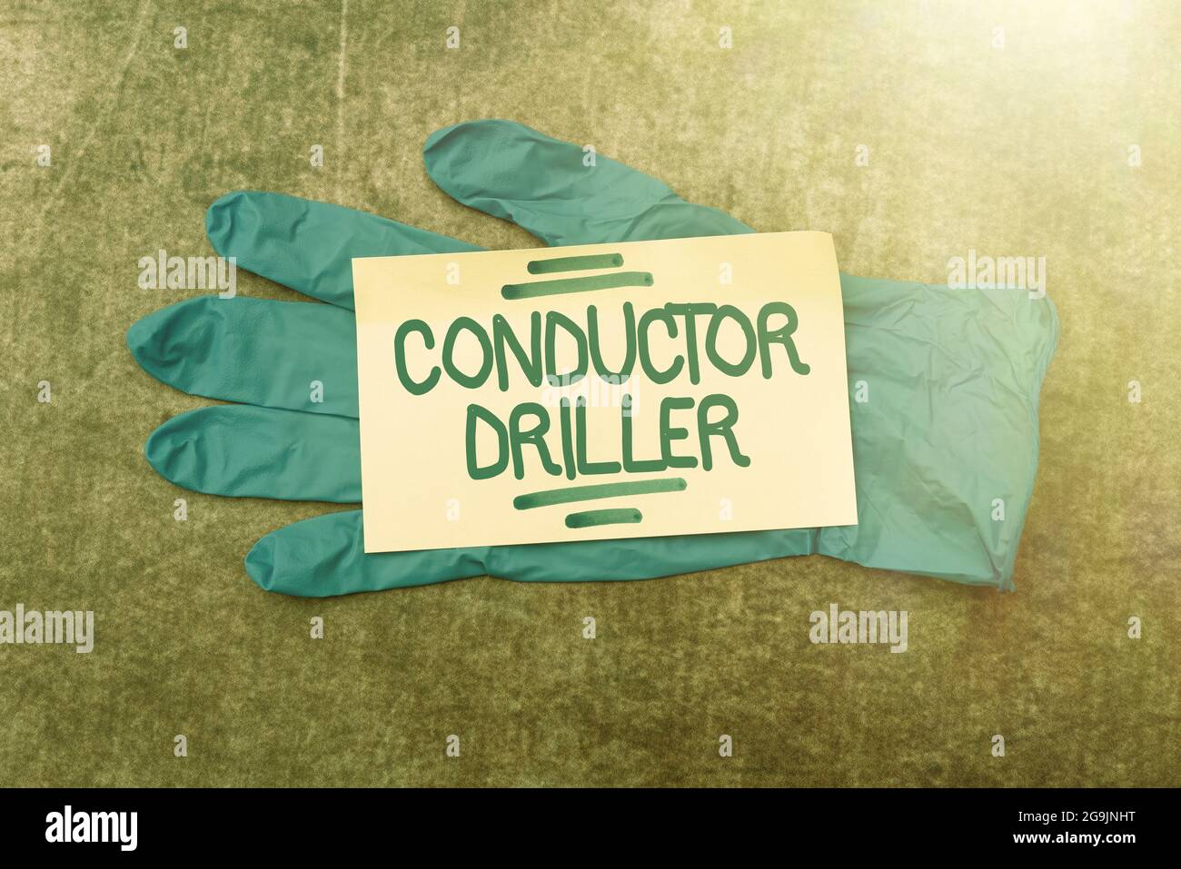 Writing displaying text Conductor Driller. Business idea means of ...