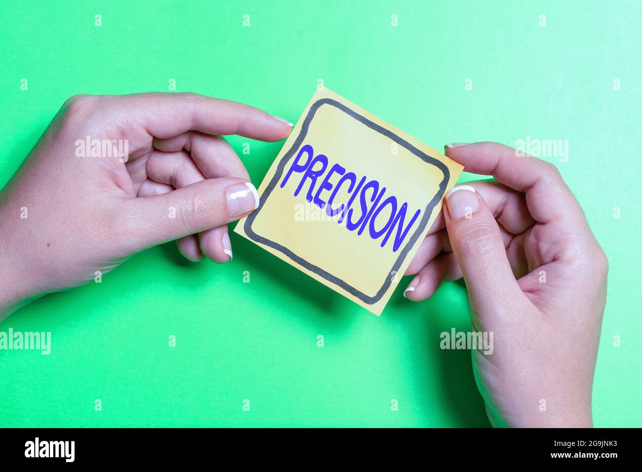 Handwriting text Precision. Word Written on the degree of refinement to ...