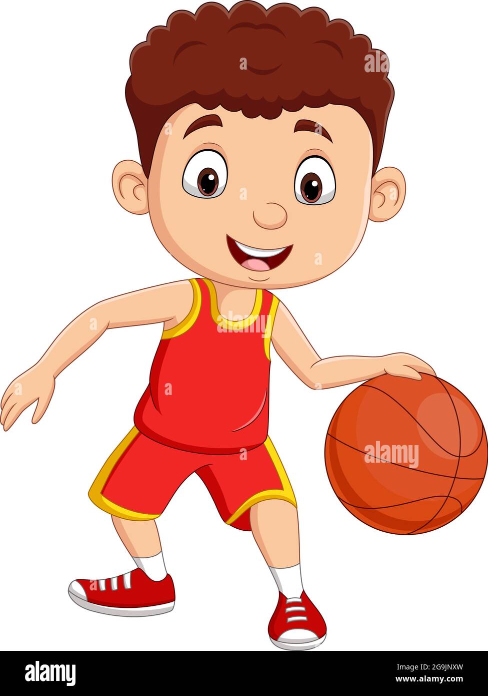 Cartoon little boy playing basketball Stock Vector Image & Art - Alamy