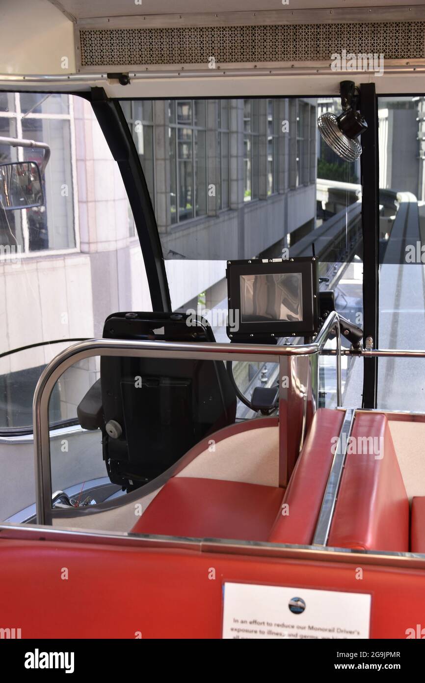 Seattle's iconic Alweg Monorail from Westlake to the Seattle Center ...