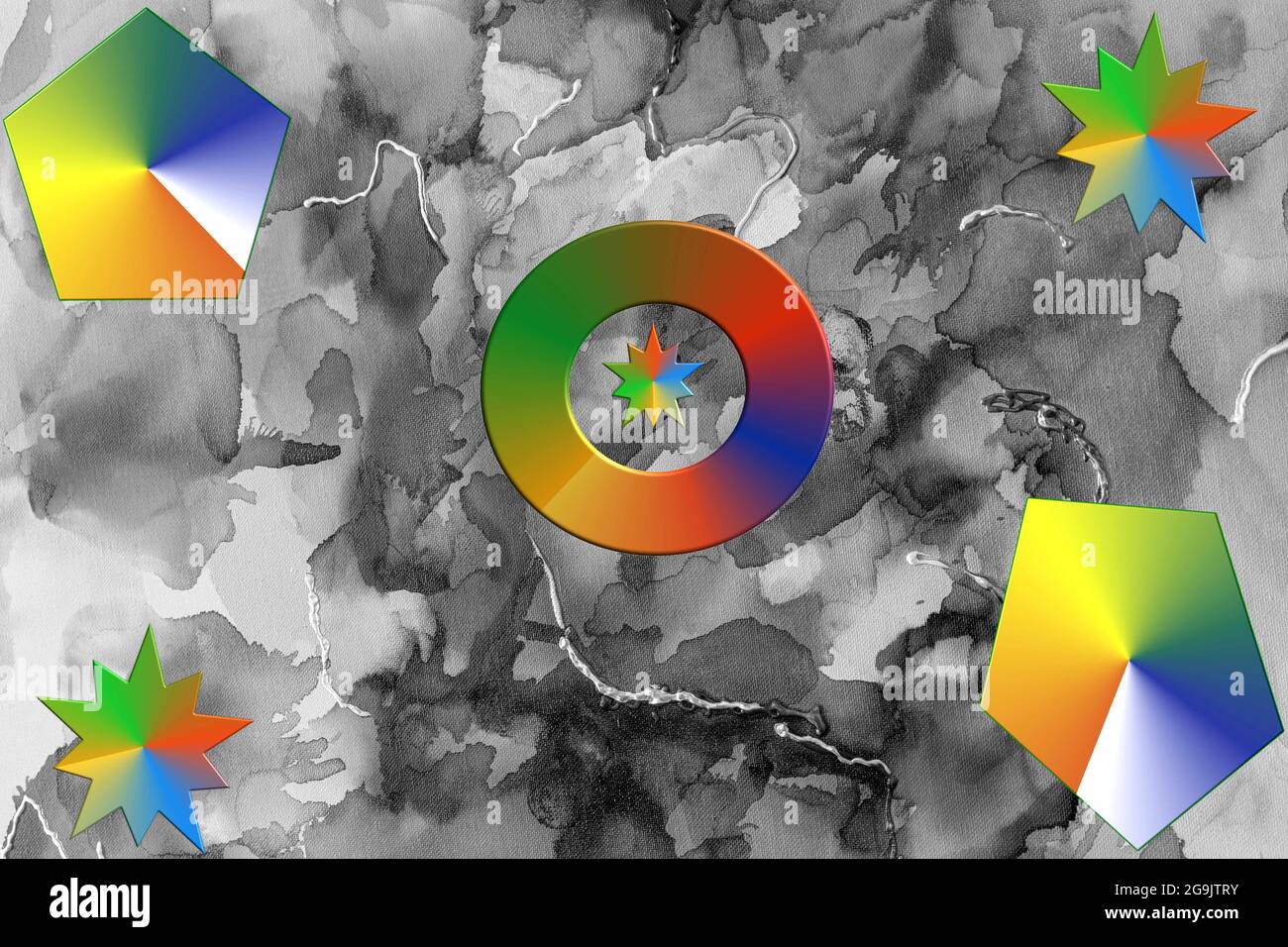 Abstract painting in acrylic - gray and shades of it Stock Photo - Alamy