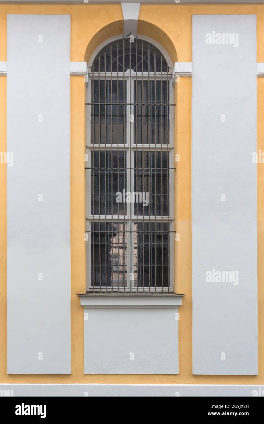 Latticed window of the synagogue from 1746, Ansbach, Middle Franconia ...