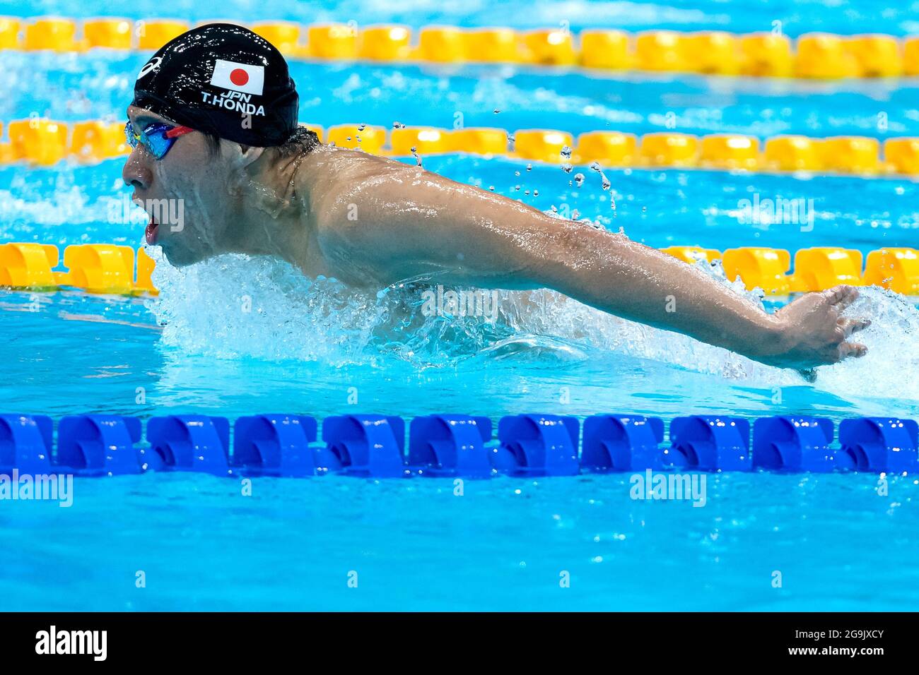 TOKYO, JAPAN - JULY 26: Tomoru Honda of Japan competing in the men 100m ...