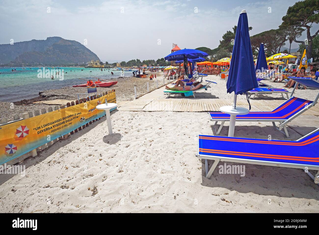 Mondello beach, Sicily, Italy Stock Photo - Alamy