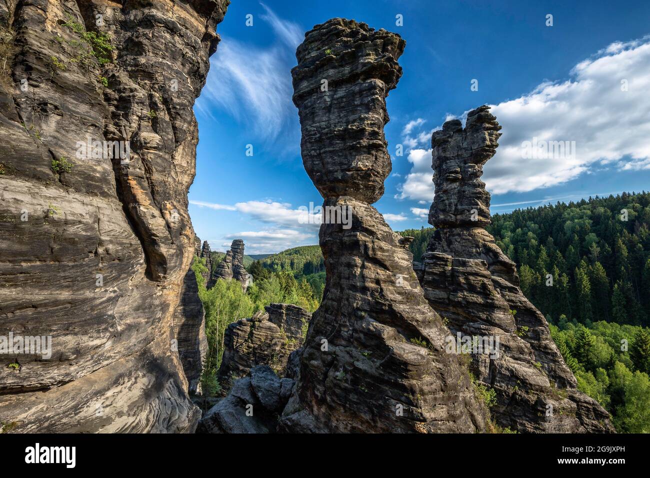 Hercules Pillars in the Bielatal, Elbe Sandstone Mountains, Saxon ...