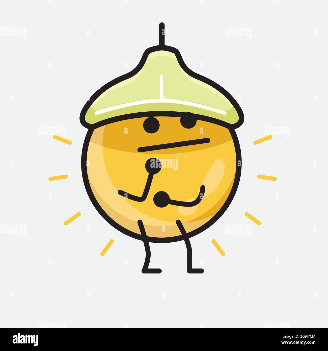 Vector Illustration of Ceiling Lamp Character with cute face and simple ...