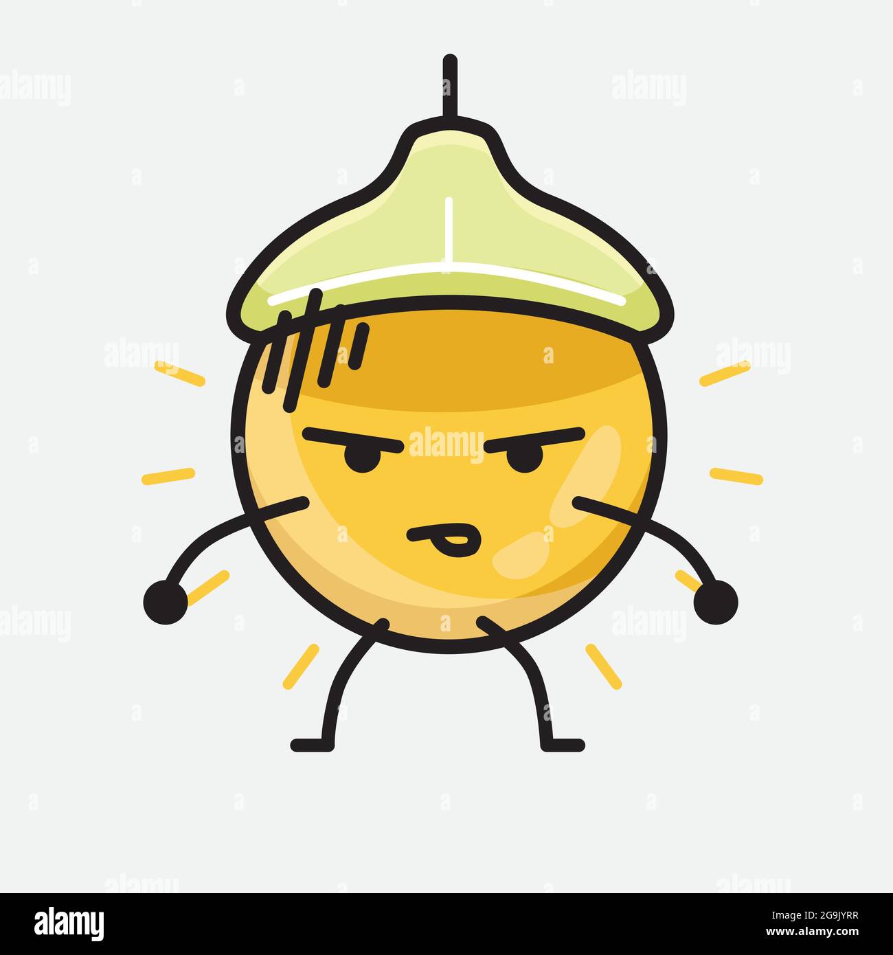 Vector Illustration of Ceiling Lamp Character with cute face and simple ...