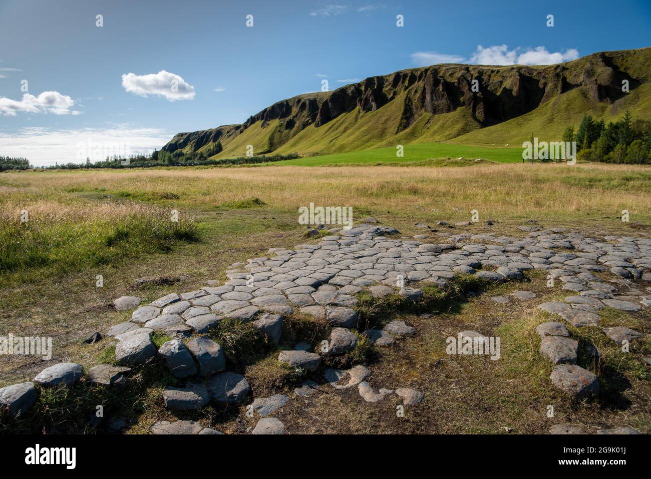 Glacier-carved basalt columns, Kirkjugolf or church pavement ...