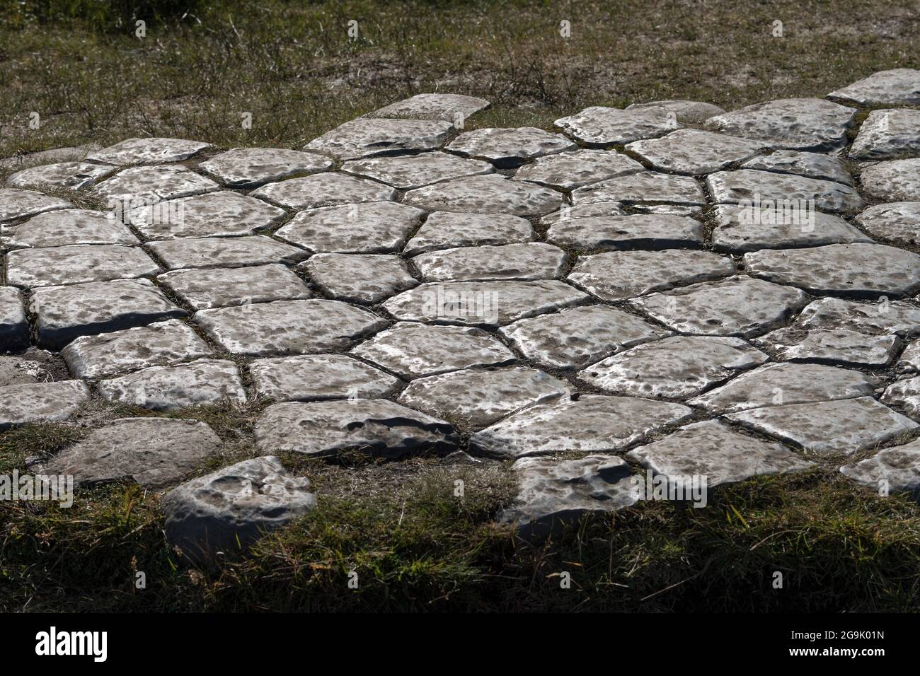 Glacier-carved basalt columns, Kirkjugolf or church pavement ...